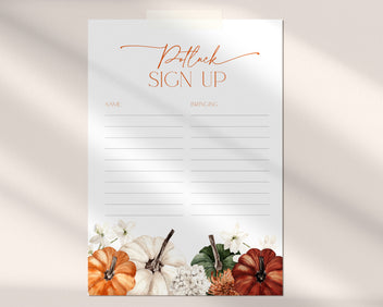 Colorful Thanksgiving Sign Up Sheet – KleinArt Design